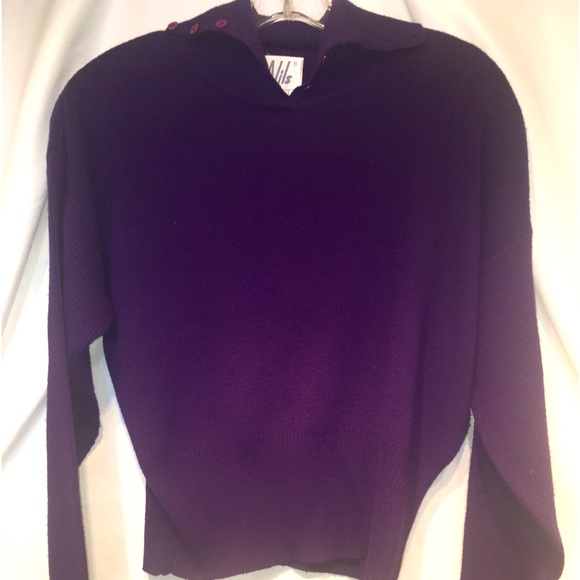 NILS | Sweaters | Nils Vintage Late 8s Early 90s Purple Sweater Button ...